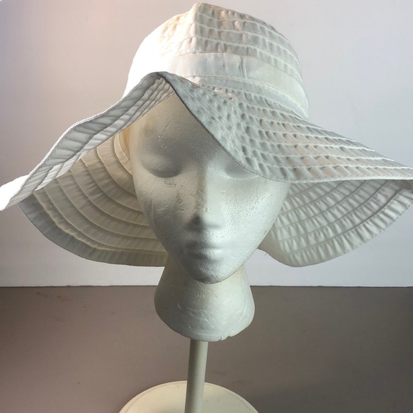 Scala | Accessories | Scala White Ribbon Sunhat | Poshmark